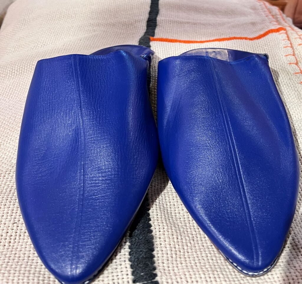Men's Moroccan blue slippers - Le Marrakech Store