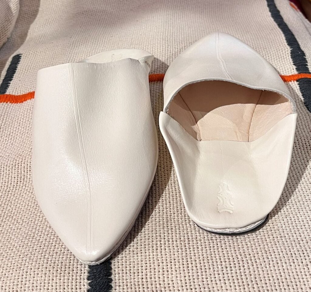 Moroccan off white Slippers - Le Marrakech Store