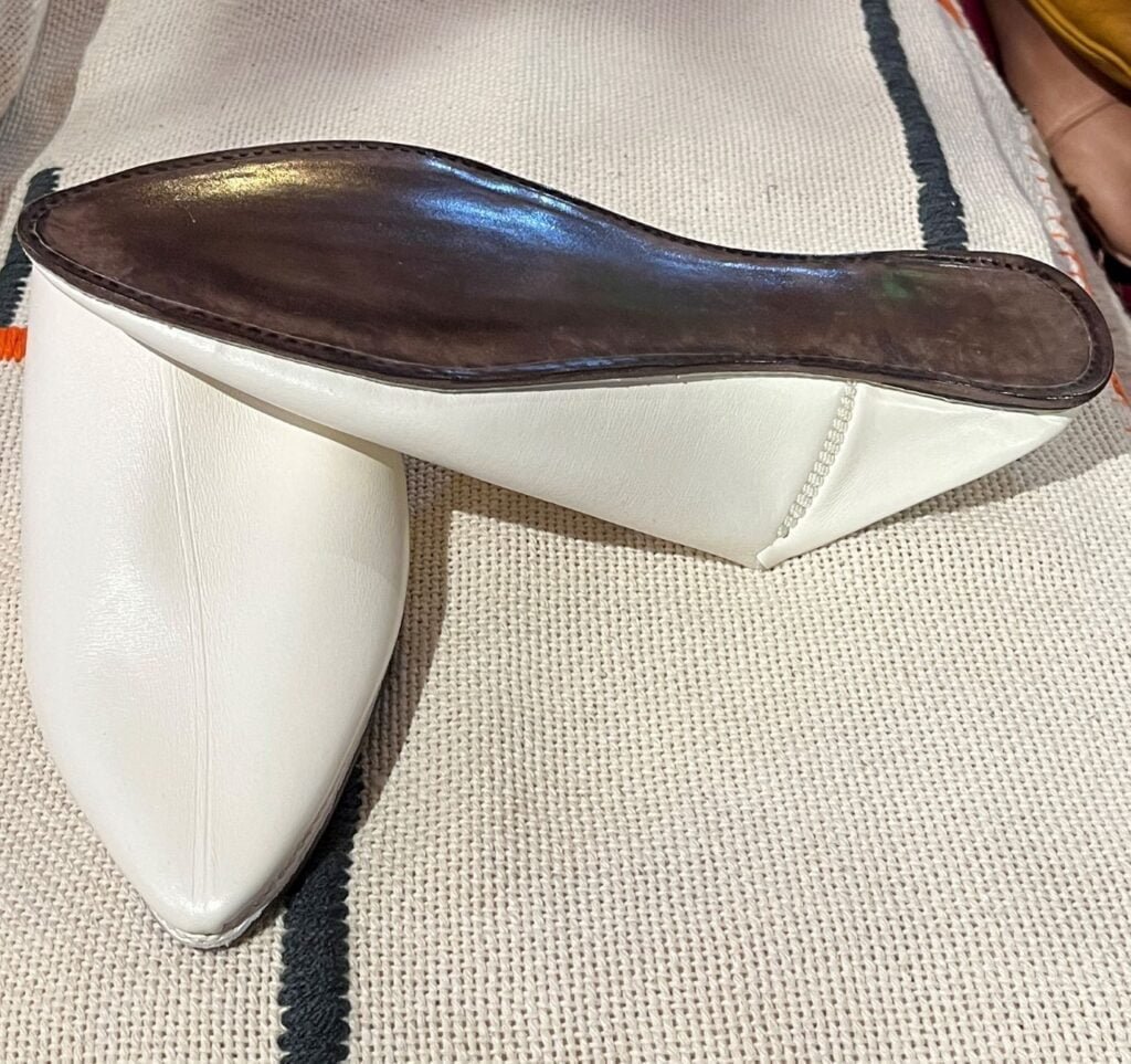 Moroccan off white Slippers - Le Marrakech Store