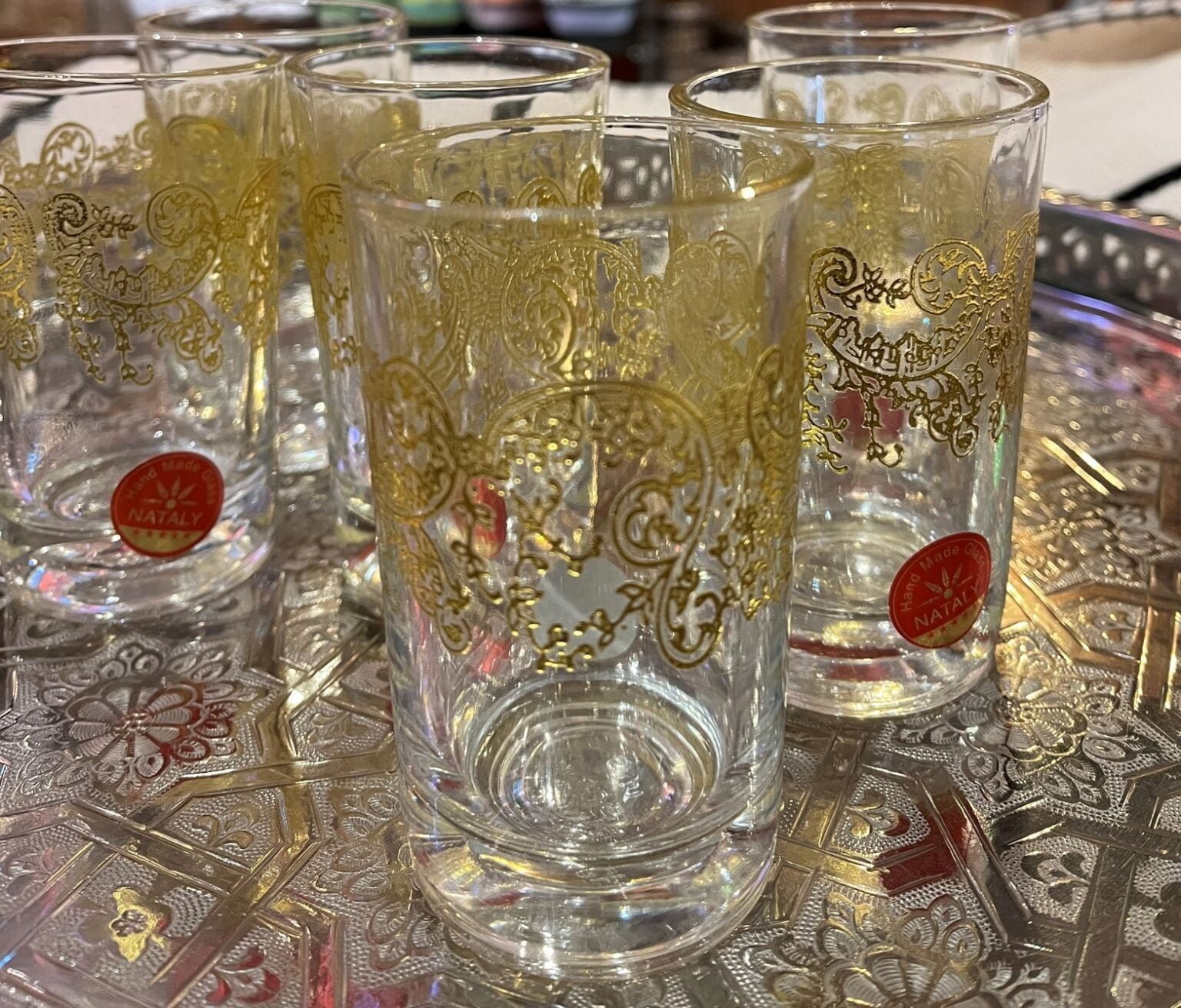 Gold tea glasses - Le Marrakech Store