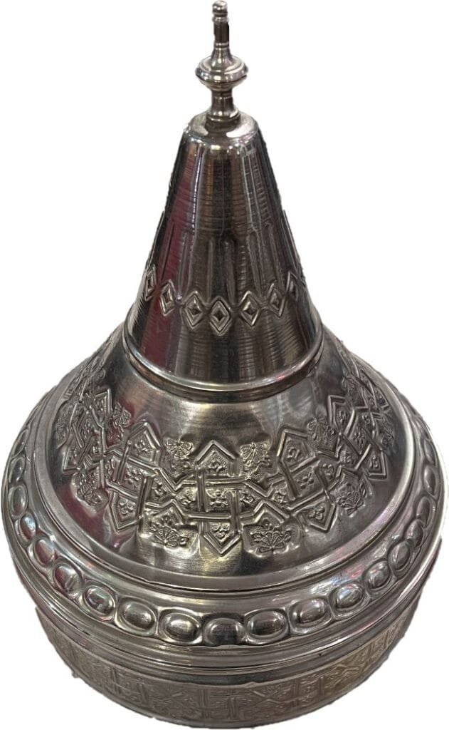 Moroccan vintage silver bread box - Le Marrakech Store